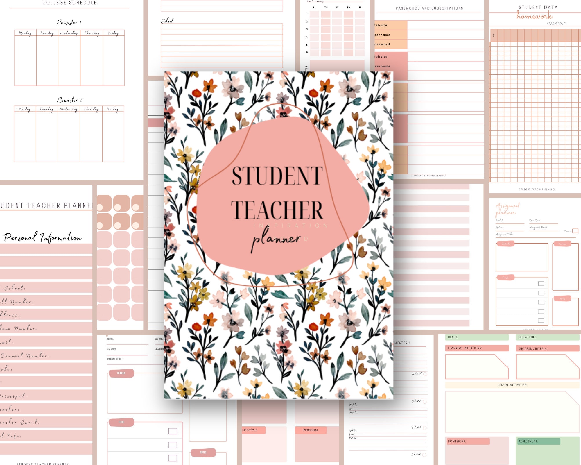 Student Teacher Planner (undated) - Etsy