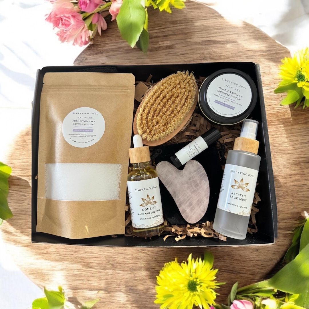 All Natural Organic Gift Set, Self Care Spa Box, Relaxation Gift,spa ...