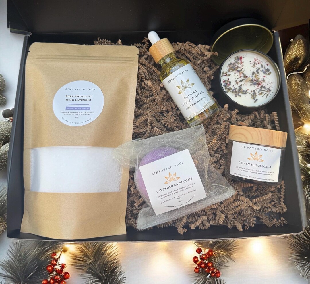 Relaxing Self Care Spa Gift Box, Gift Set for Her, Relaxation Gift Set ...