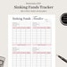 Sinking Funds Tracker, Printable Financial Savings Tracker, Budget ...