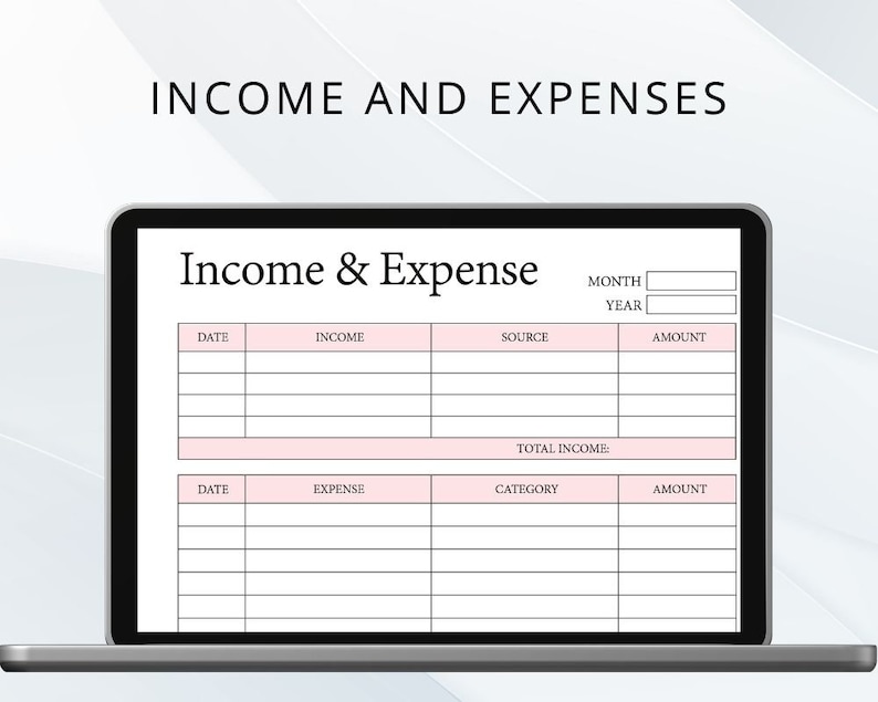 Income Tracker Expense Tracker Monthly Income Statement - Etsy