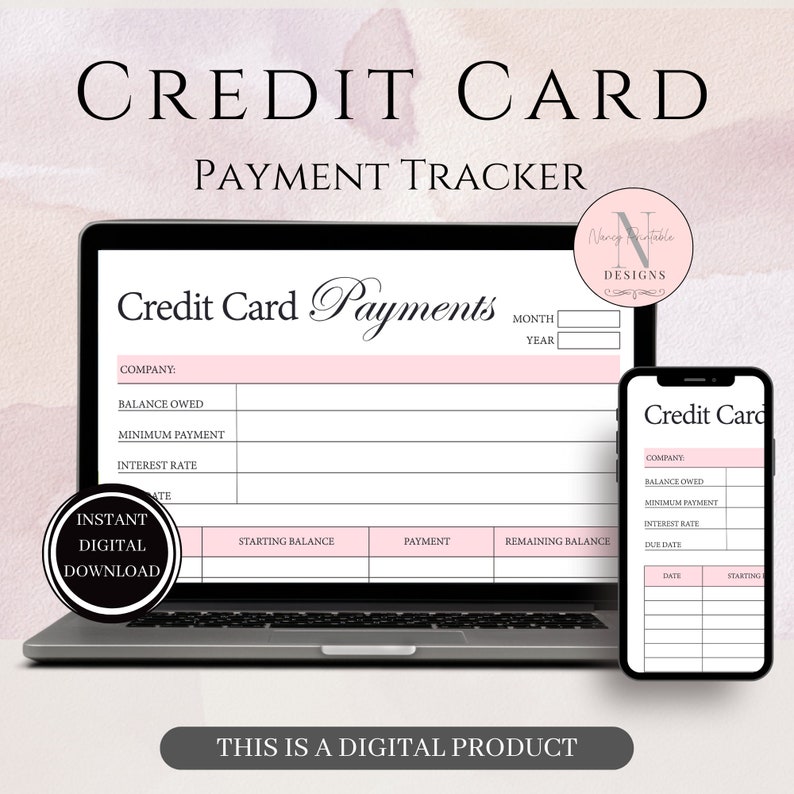 Credit Card Payment Tracker, Printable Payment Payoff Expense Planner ...