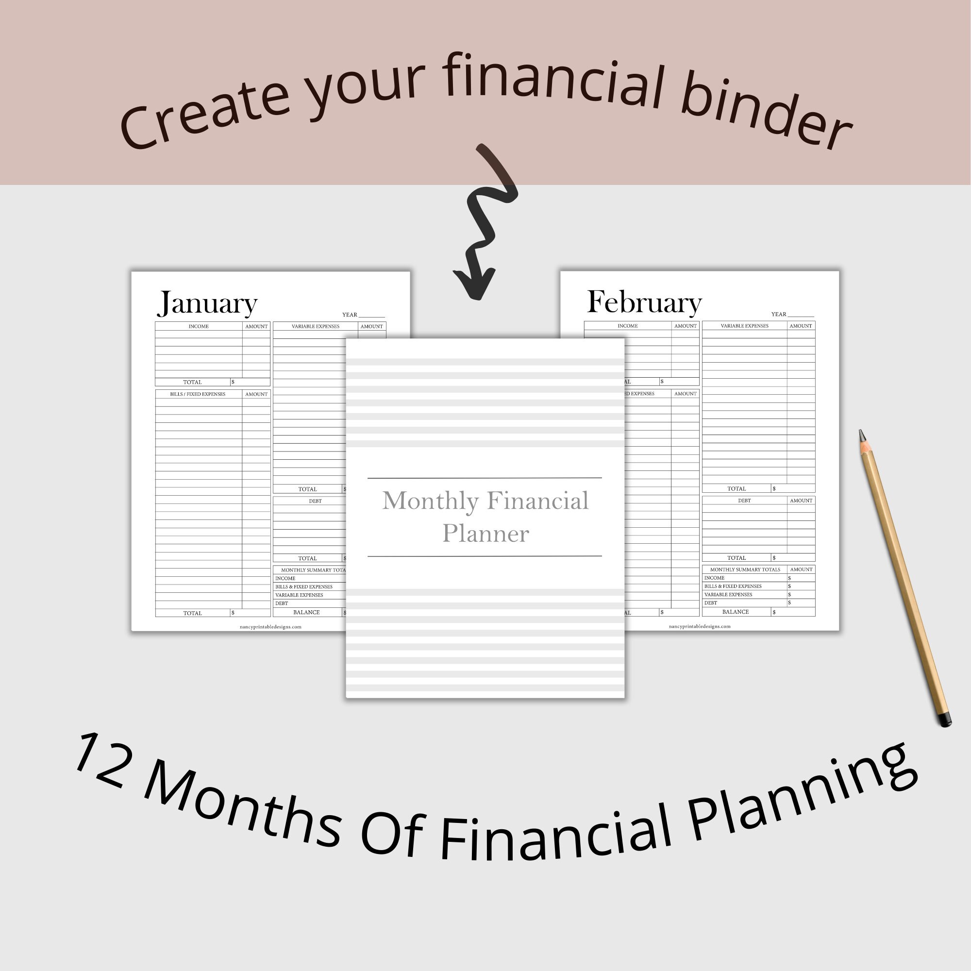 Monthly Budget Planner, Expense Tracker, Budget Printable, Paycheck ...