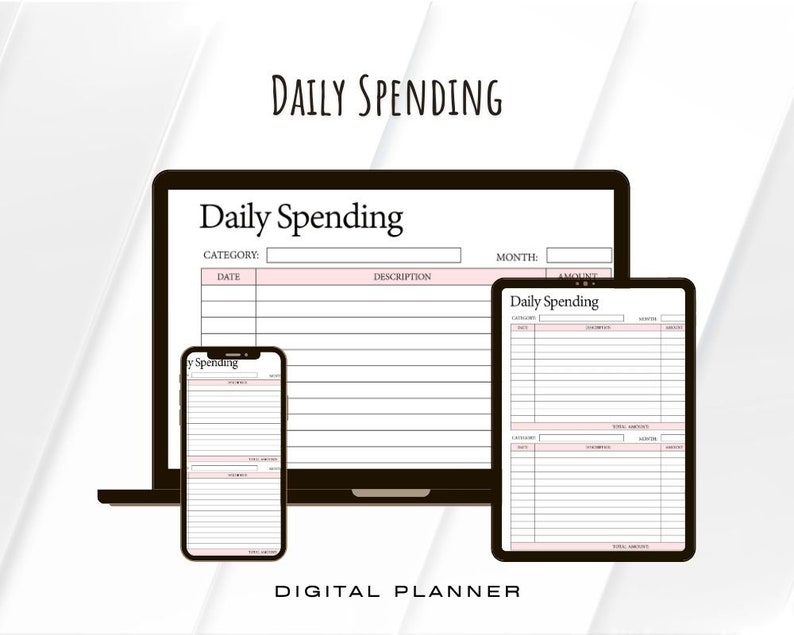 Daily Spending Tracker Printable Expense Tracker Money - Etsy