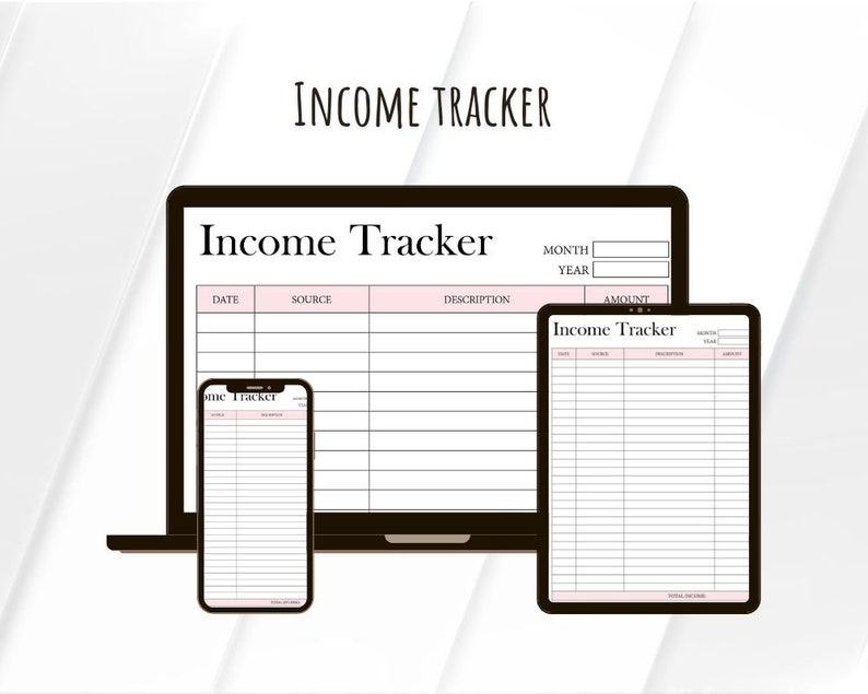 Income Tracker, Payment Tracker, Printable Income Planner, Finance ...