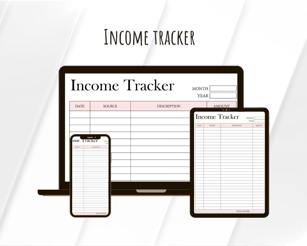 Income Tracker, Payment Tracker, Printable Income Planner, Finance ...