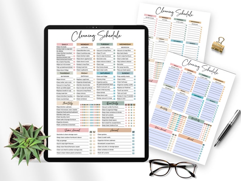Editable Cleaning Checklist, Printable Cleaning List, Cleaning Schedule ...