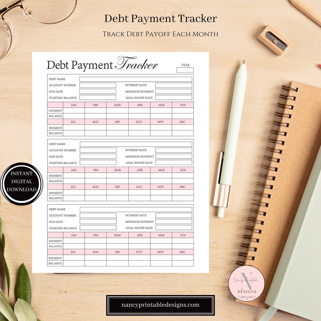 Digital Debt Payment Tracker, Printable Debt Tracker Snowball ...