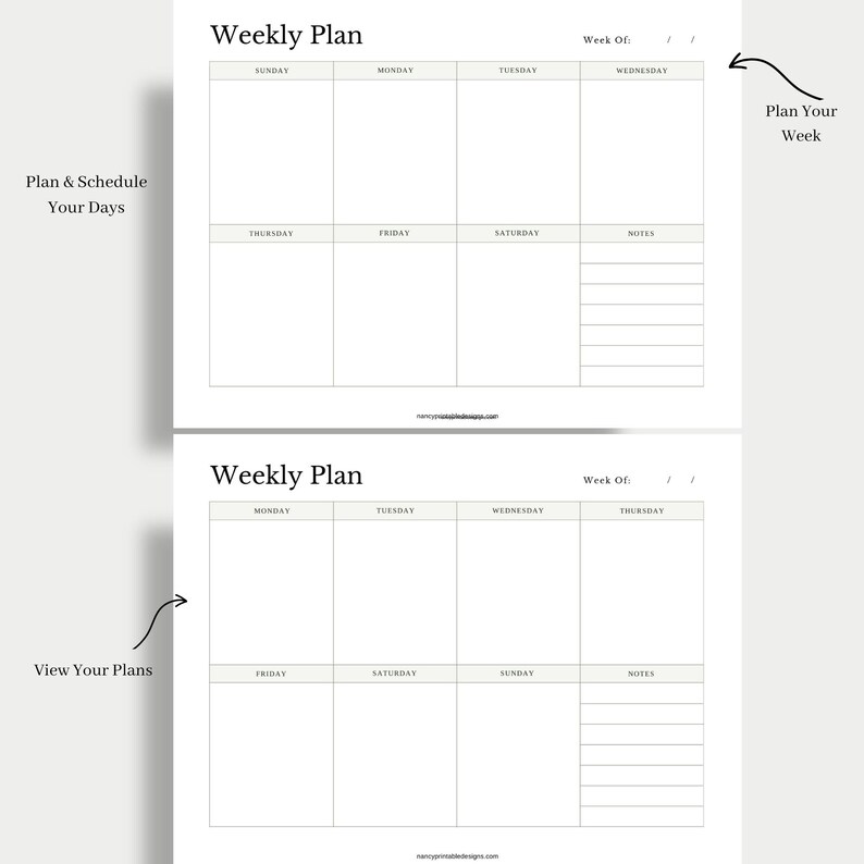 Weekly Daily Planner Printable, Weekly to Do List, Daily Goal Checklist ...