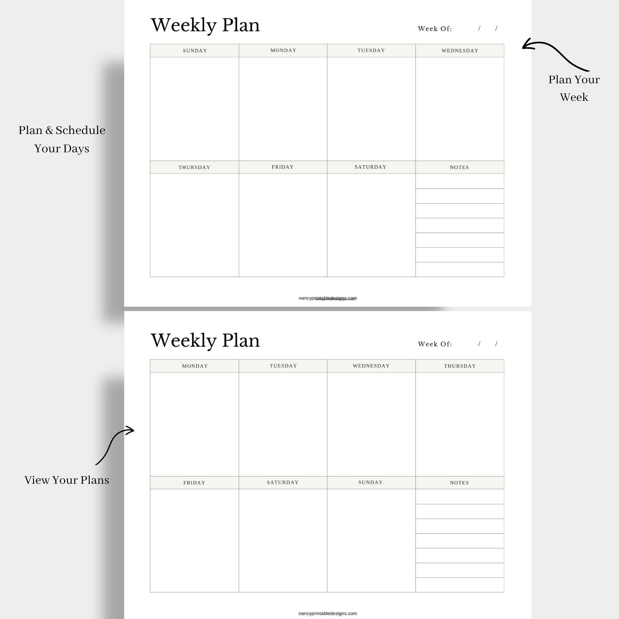 Weekly Daily Planner Printable, Weekly to Do List, Daily Goal Checklist ...