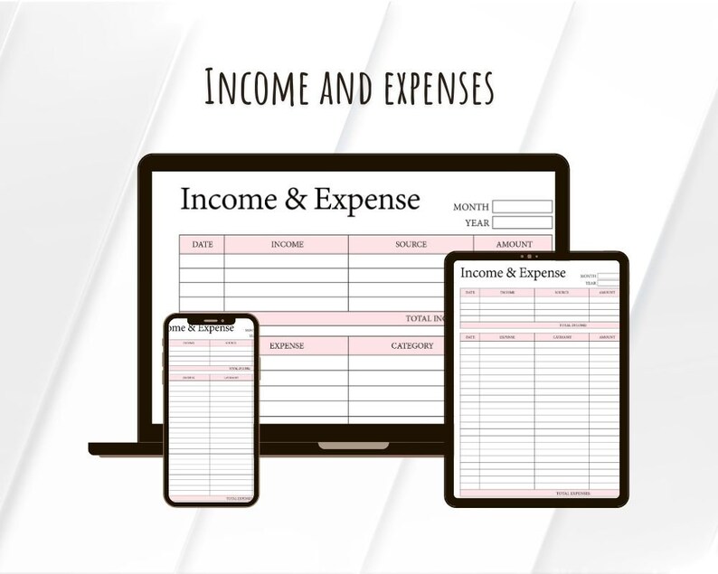 Income Tracker Expense Tracker Monthly Income Statement - Etsy