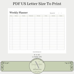 Printable Weekly Planner Pdf, Weekly Schedule, Hourly Planner, Weekly ...