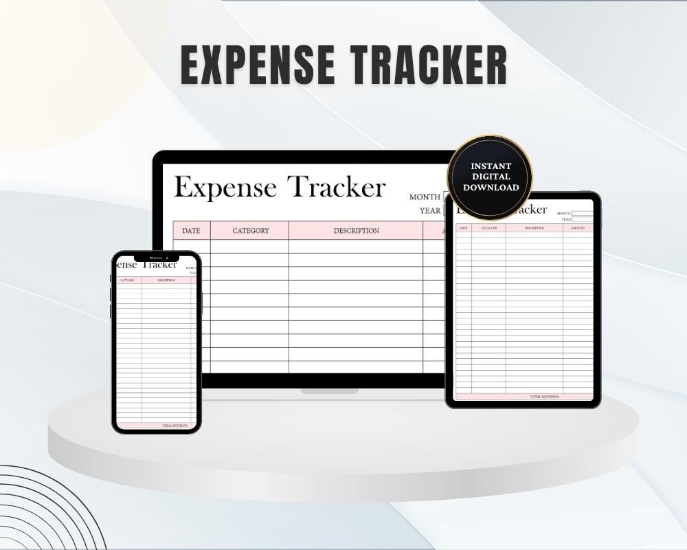 Expense Tracker Printable, Monthly Expenses Financial Tracker, Money ...