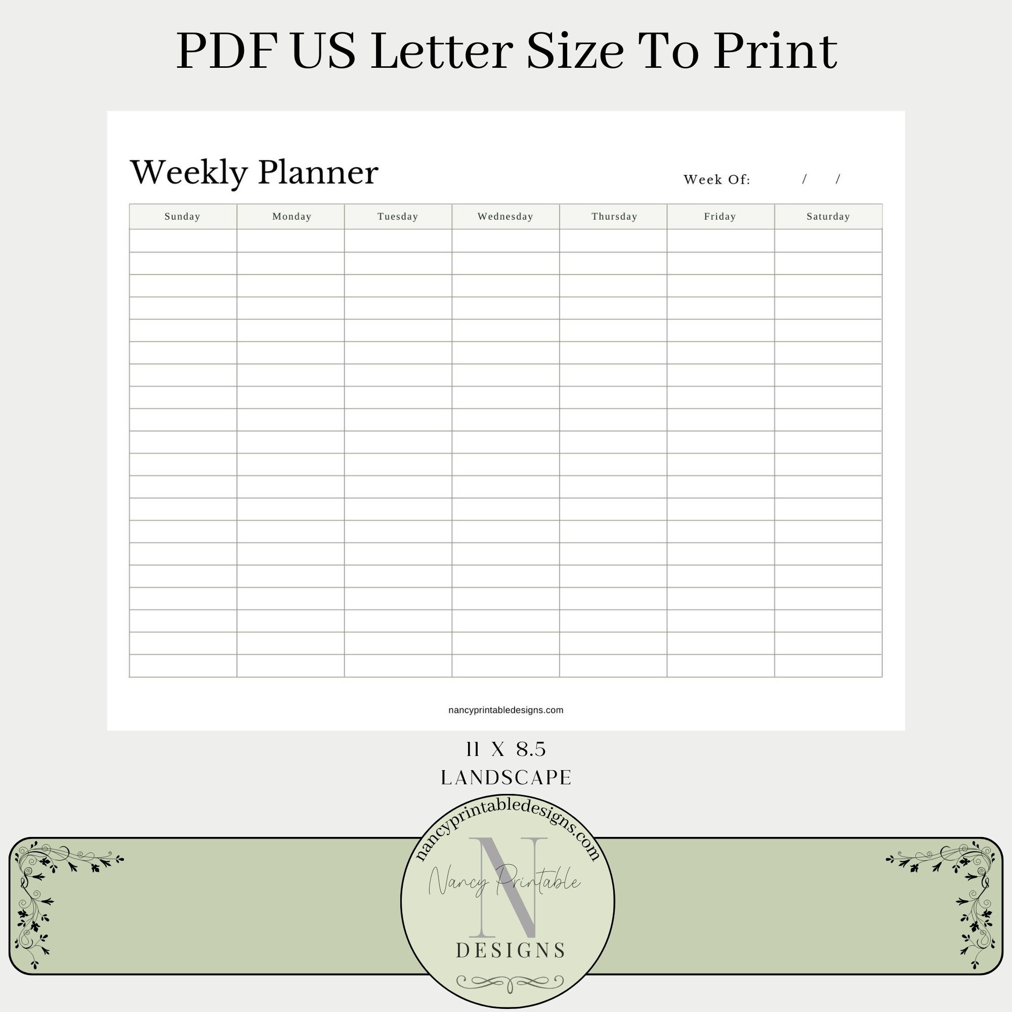 Weekly Planner, Printable 7 Days Planner, Weekly Schedule Productivity ...