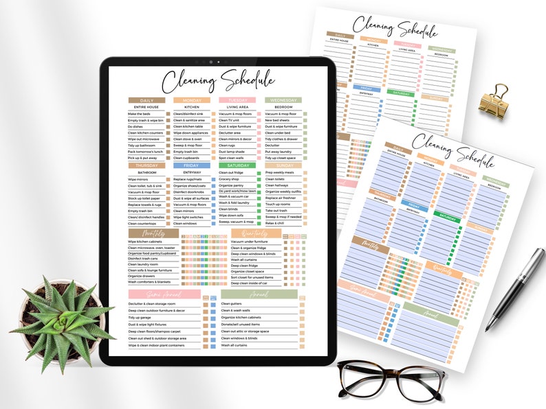 Editable Cleaning Checklist, Printable Cleaning List, Cleaning Schedule ...
