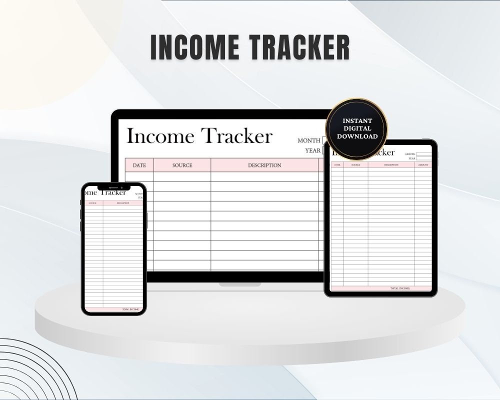 Income Tracker, Payment Tracker, Printable Income Planner, Finance ...