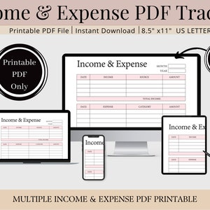 Income Tracker, Expense Tracker, Monthly Income Statement, Spending Log ...