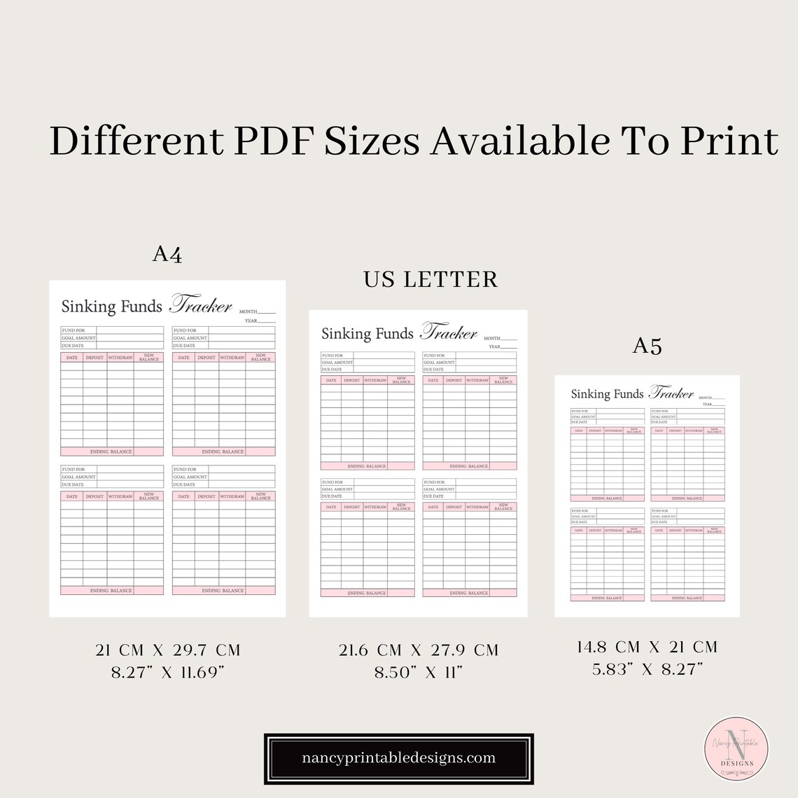 Sinking Funds Tracker, Printable Financial Savings Tracker, Budget ...