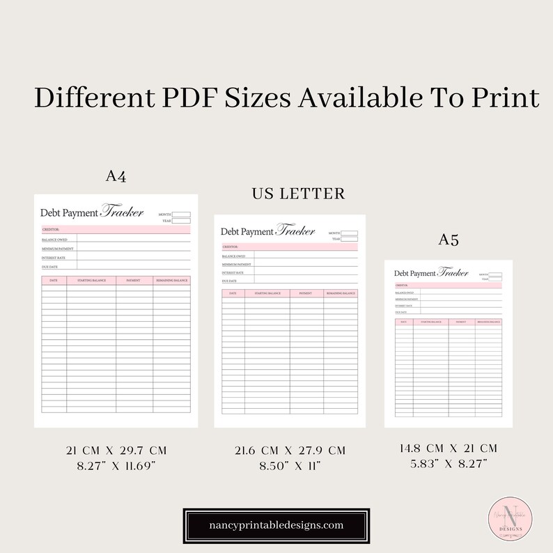 Digital Debt Payment Tracker, Printable Debt Tracker, Debt Payoff ...