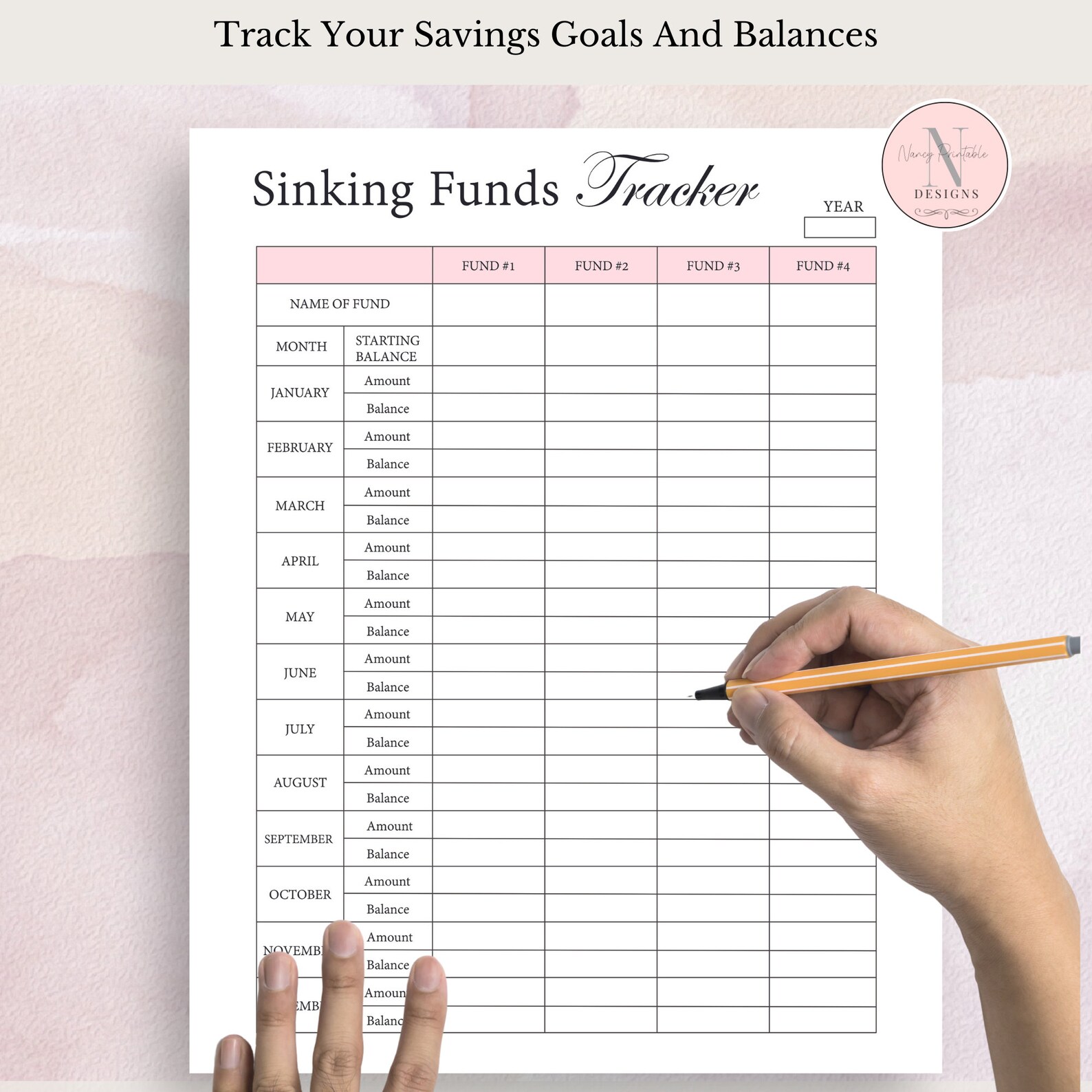 Sinking Funds Tracker, Printable Financial Savings Tracker, Budget ...