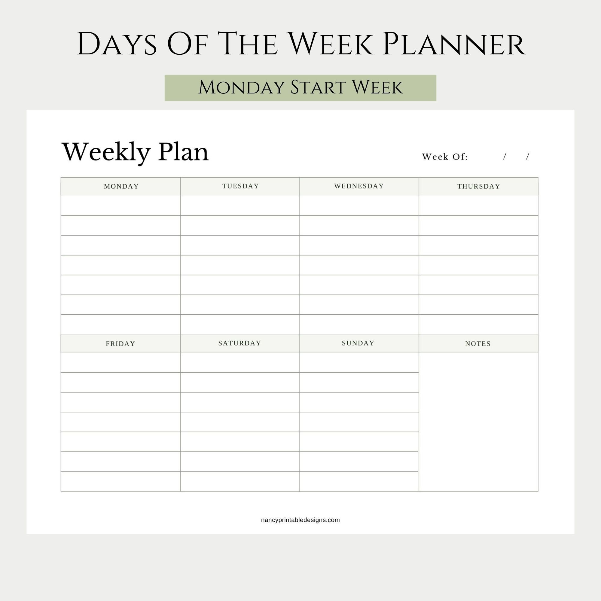 Weekly Daily Planner Printable, Weekly to Do List, Daily Goal Checklist ...