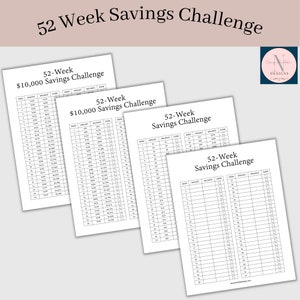 Saving Challenge Printable, Money Saving Binder, 52 Week Challenge ...