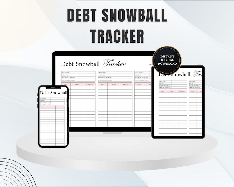 Debt Snowball Tracker, Printable Debt Payoff Tracker, Debt Payment ...