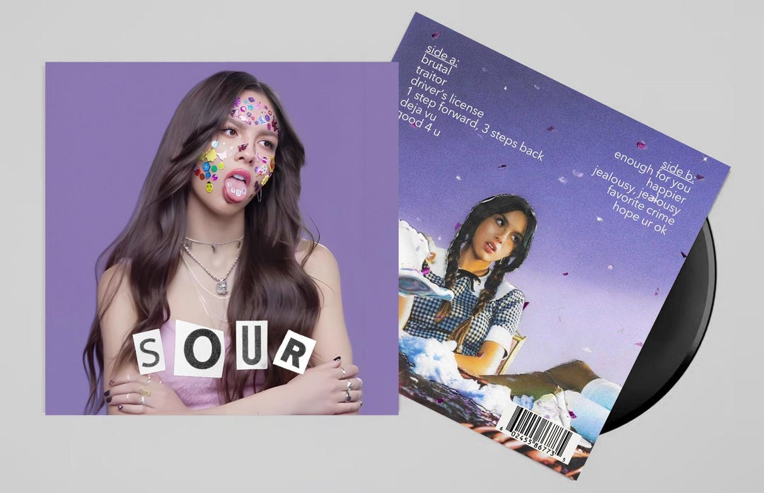 Olivia Rodrigo Sour Picture Disc Vinyl LP Custom Record Cover Sleeve - Etsy