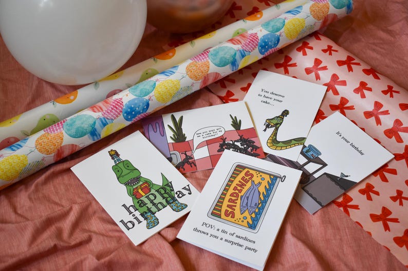 Funny Birthday Card – Sardine Surprise Party – Birthday Card Sardines ...