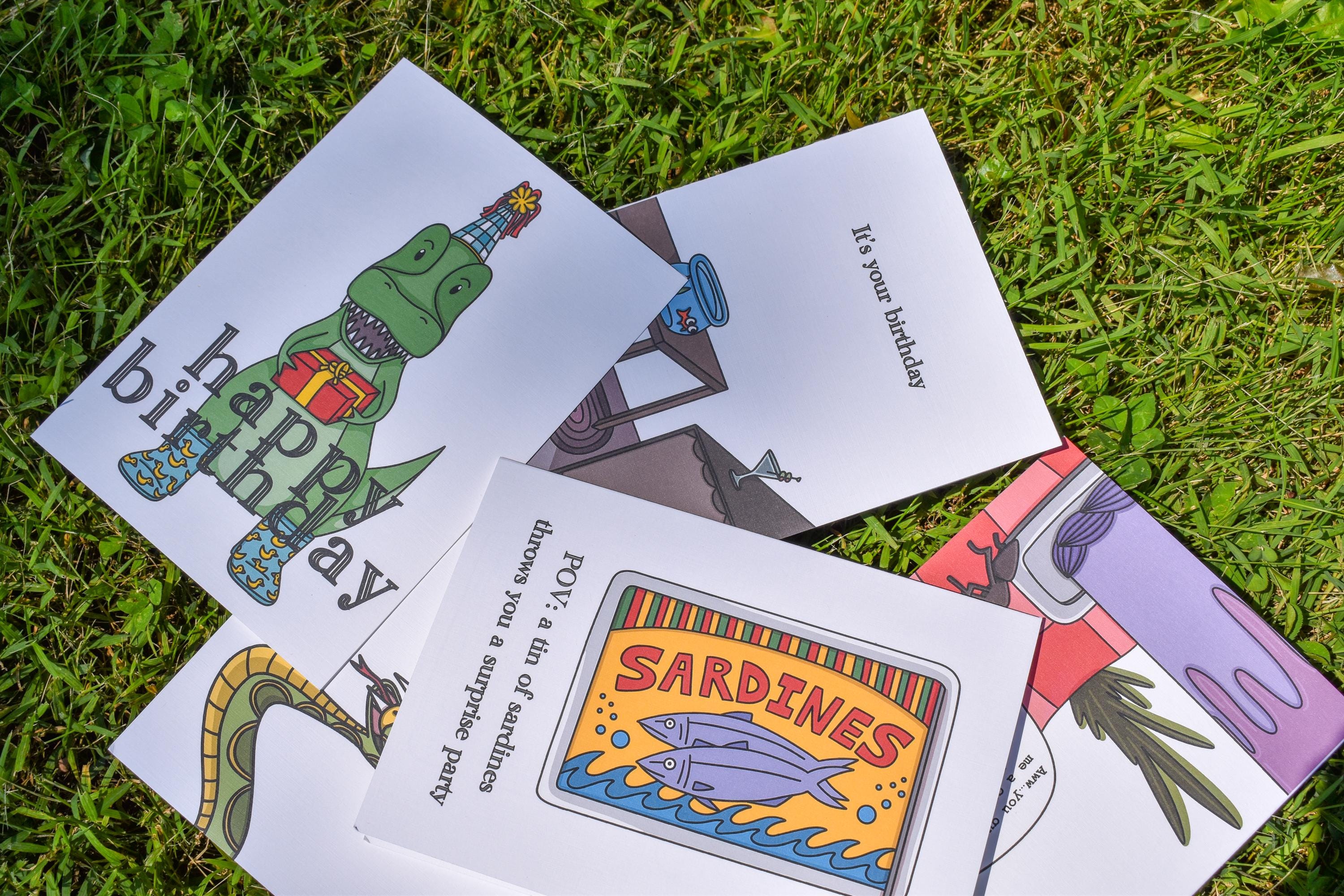 Funny Birthday Card – Sardine Surprise Party – Birthday Card Sardines ...