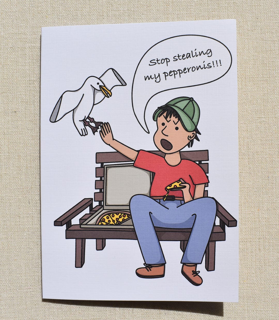 Funny Love Card – Valentine Card – Seagull Attack – Pepperoni Pizza ...