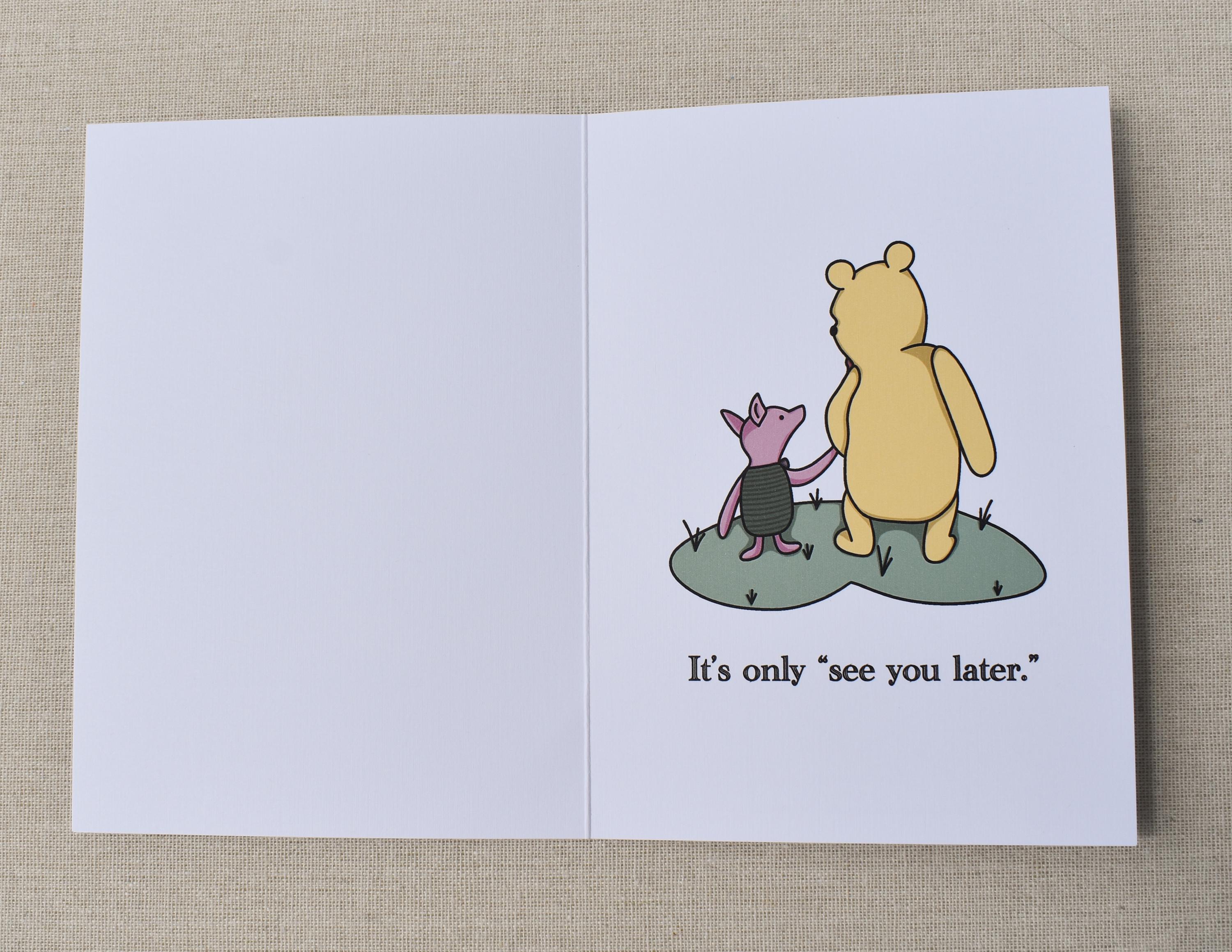 Sweet Farewell Card – Not Goodbye, Just See You Later – Cute Pooh Bear ...