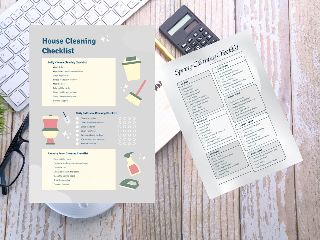 Kitchen Cleaning Checklist Keep Your Kitchen Spotless and Sanitized - Etsy