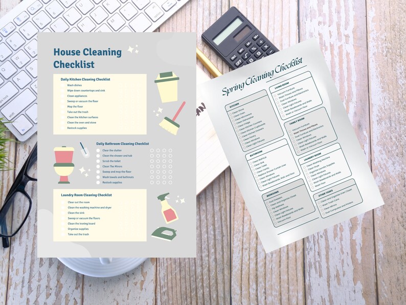 Kitchen Cleaning Checklist Keep Your Kitchen Spotless and Sanitized - Etsy