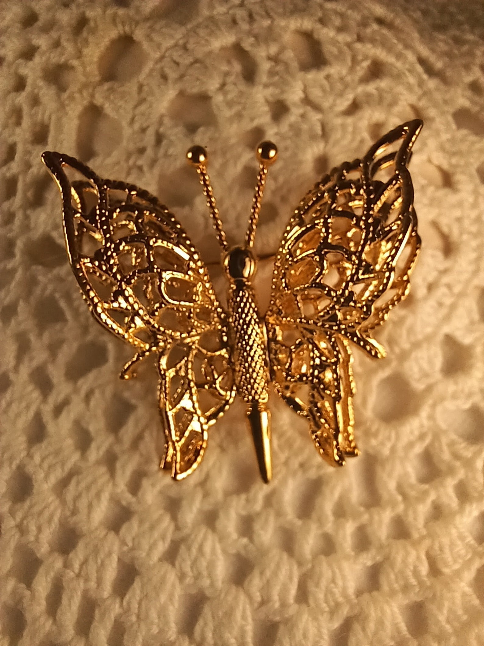 Monet Signed Gold Tone Butterfly Brooch Double Wings Design - Etsy
