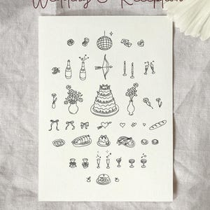 Whimsical Hand Drawn Wedding Invite Reception Dinner Invitation ...