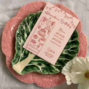 Minimal Hand Drawn Birthday Dinner Party Invite, Printable Customisable ...