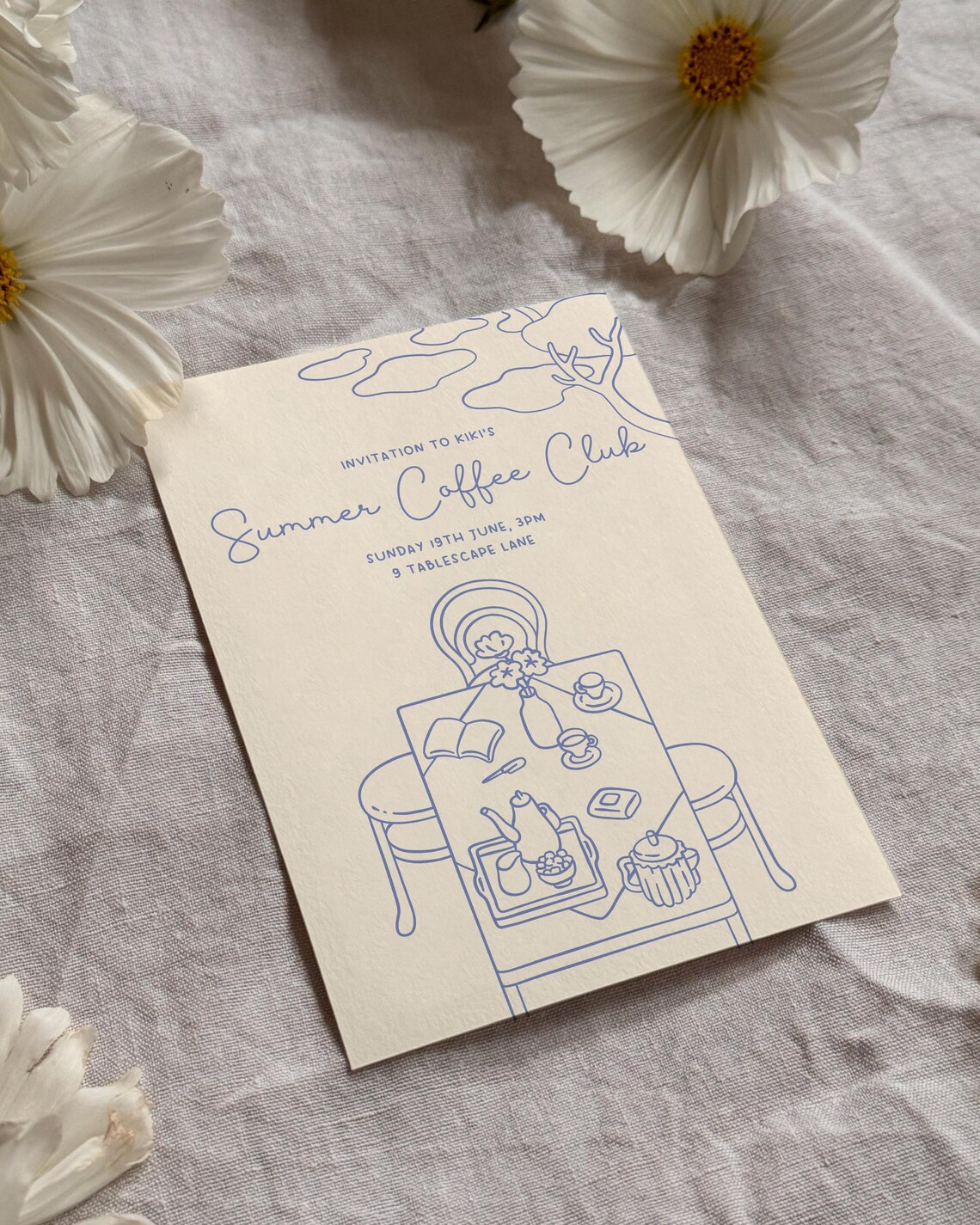 Minimal Hand Drawn Coffee Party, Dinner Party, Supper Club, Birthday ...