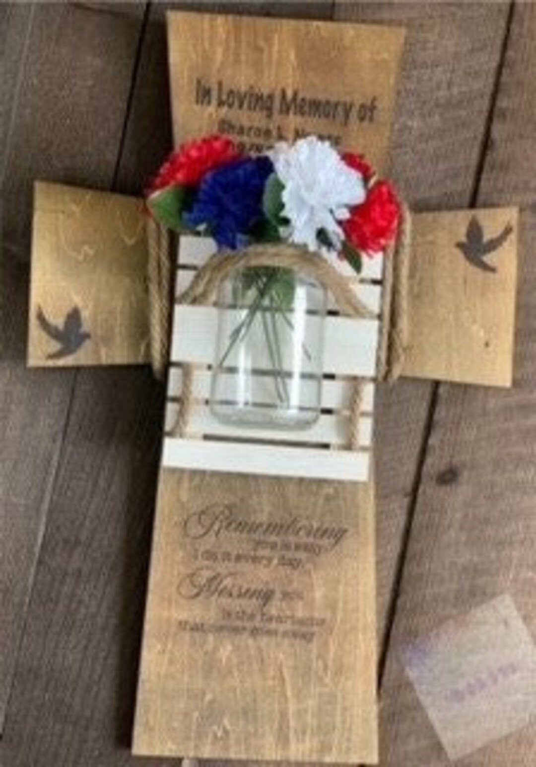 Wood Burn Memorial Cross for Wall or Gravesite - Etsy