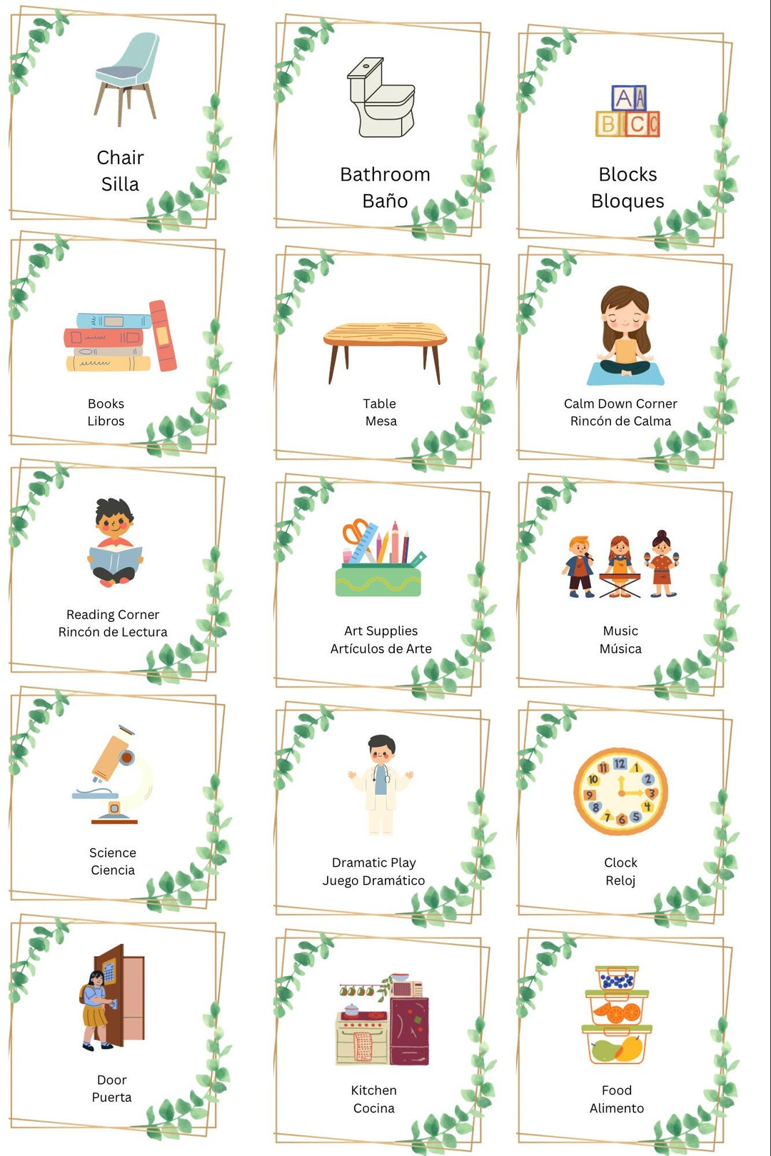 English/spanish Classroom Signs - Etsy