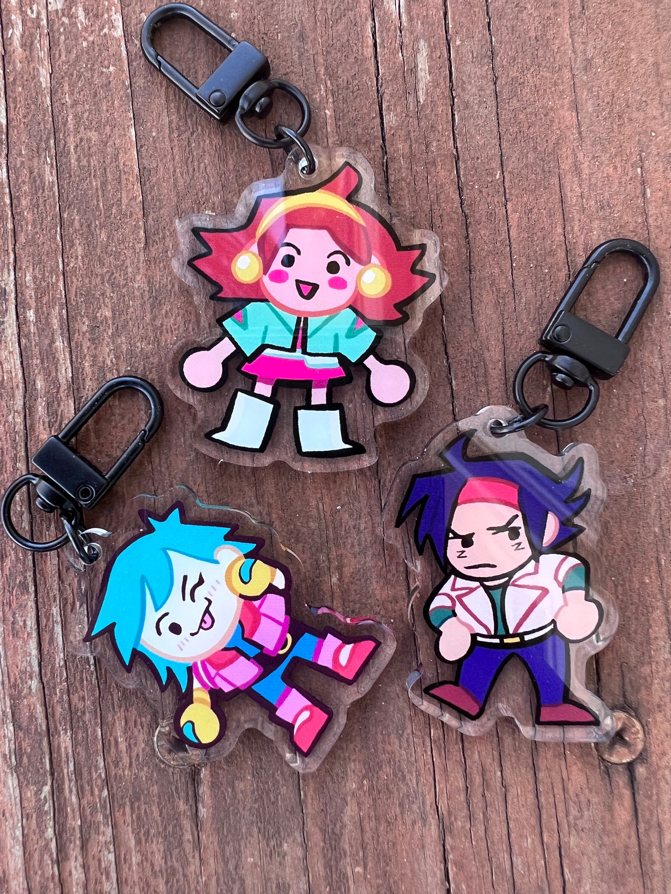 G Gundam Keychains Domon, Rain, & Allenby 2 Double-sided Clear Acrylic ...