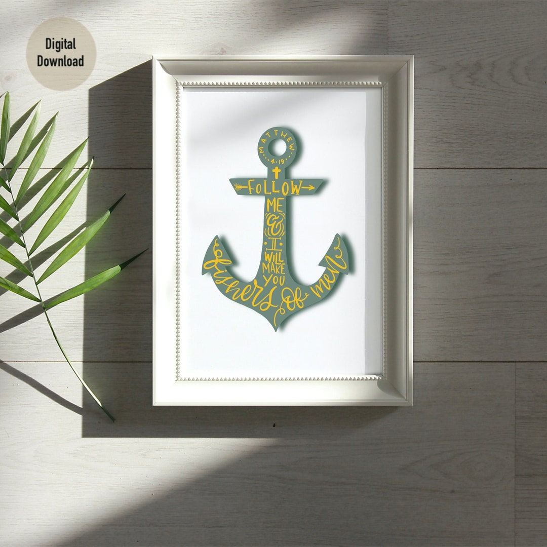 Nautical Wall Art, Scripture Word Art, Blue Nautical Decor, Scripture ...