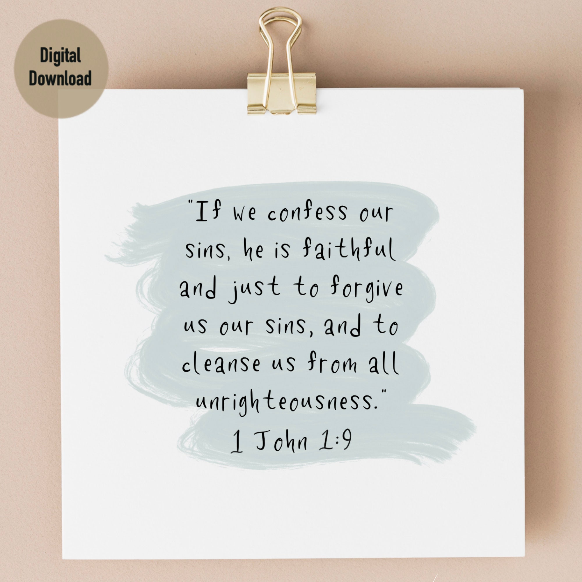 Printable KJV Scripture Memory Cards: Forgiveness Themed Watercolor ...