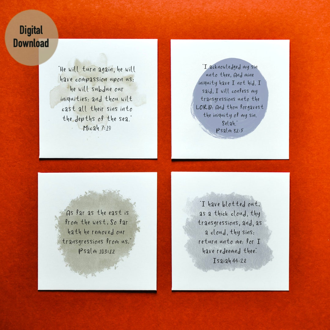 Printable KJV Scripture Memory Cards: Forgiveness Themed Watercolor ...