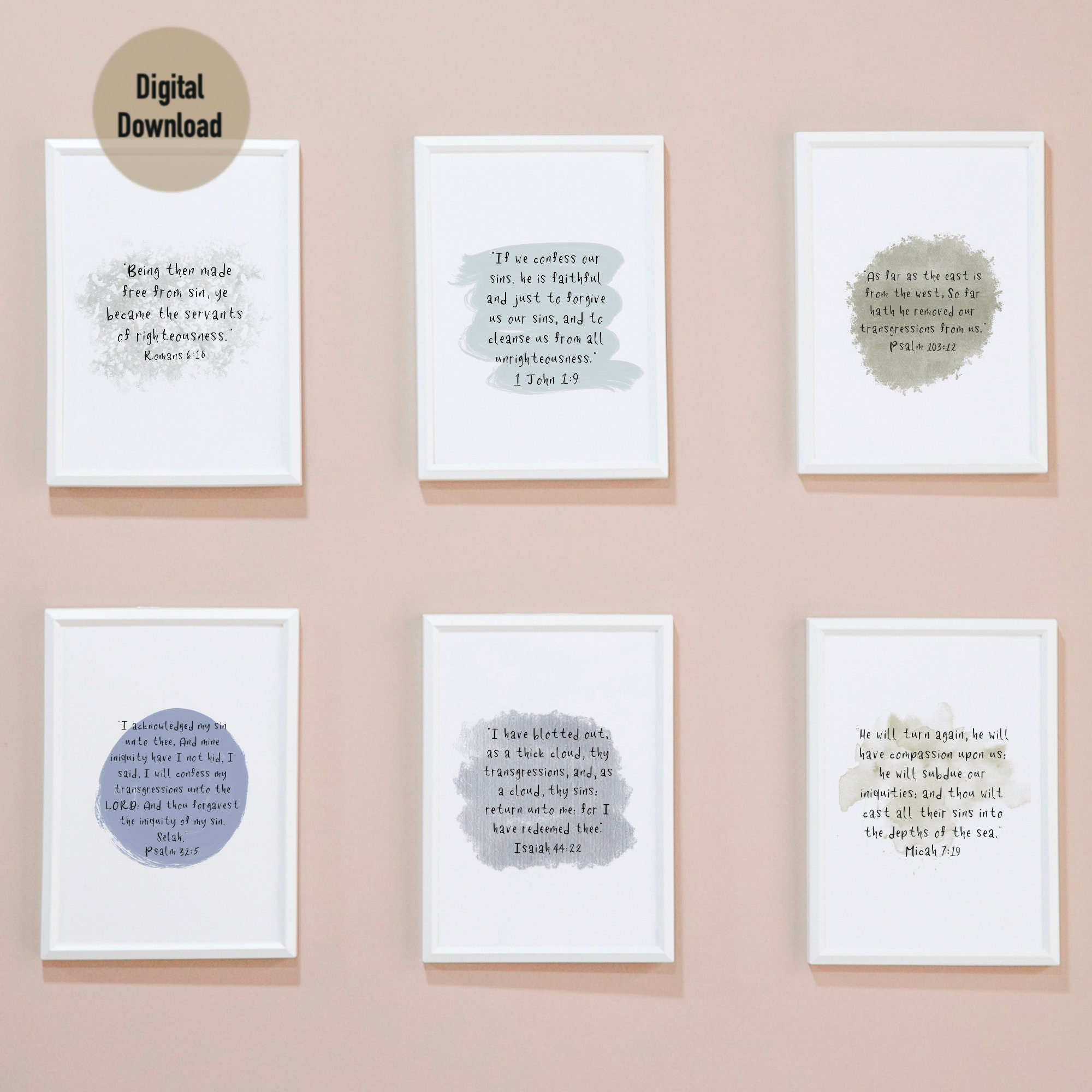 Printable KJV Scripture Memory Cards: Forgiveness Themed Watercolor ...