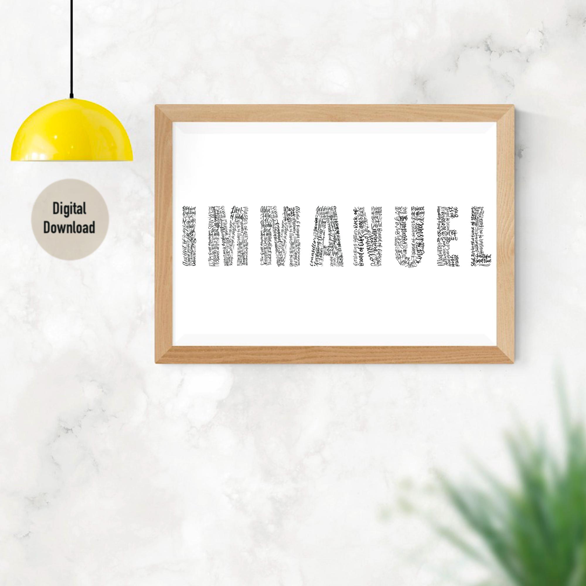 Immanuel: Names of God Scripture Art - KJV Bible Verse Wall Decor ...