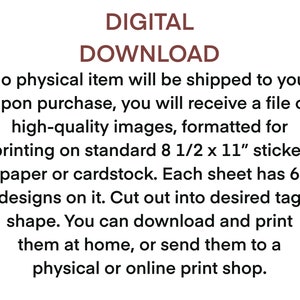 Printable Christmas Gift Tag, Digital Gift Tag Label, White Christmas ...