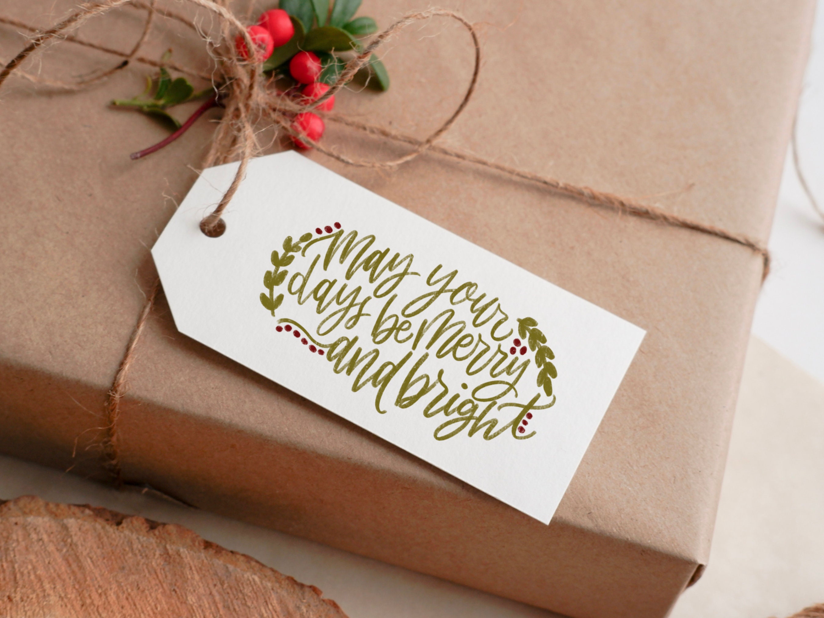 Printable Christmas Gift Tag, Digital Gift Tag Label, White Christmas ...