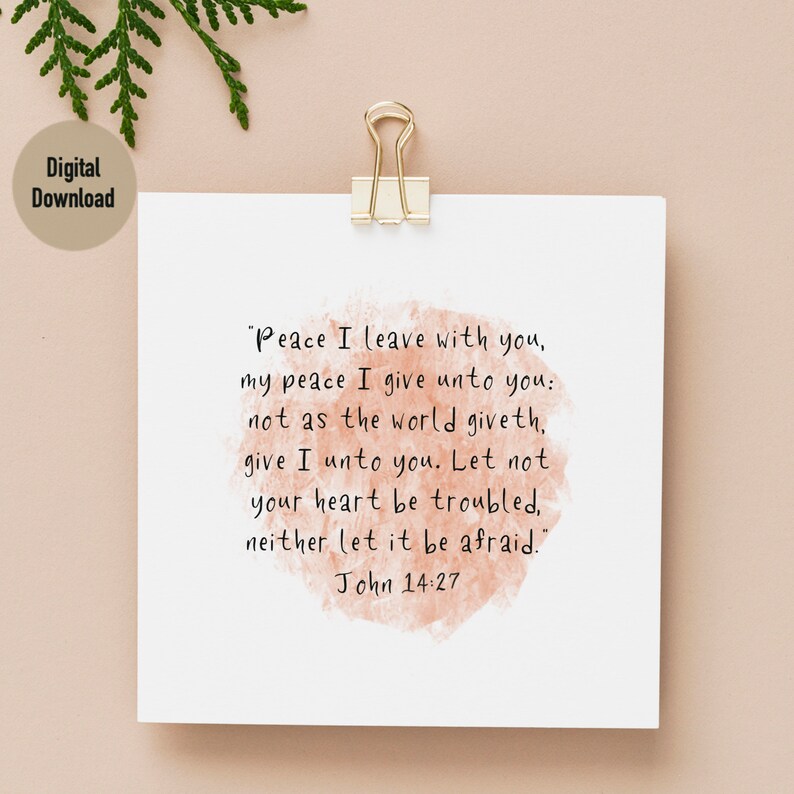 Watercolor Scripture Memory Cards With Verses About Peace. Set of 6 ...