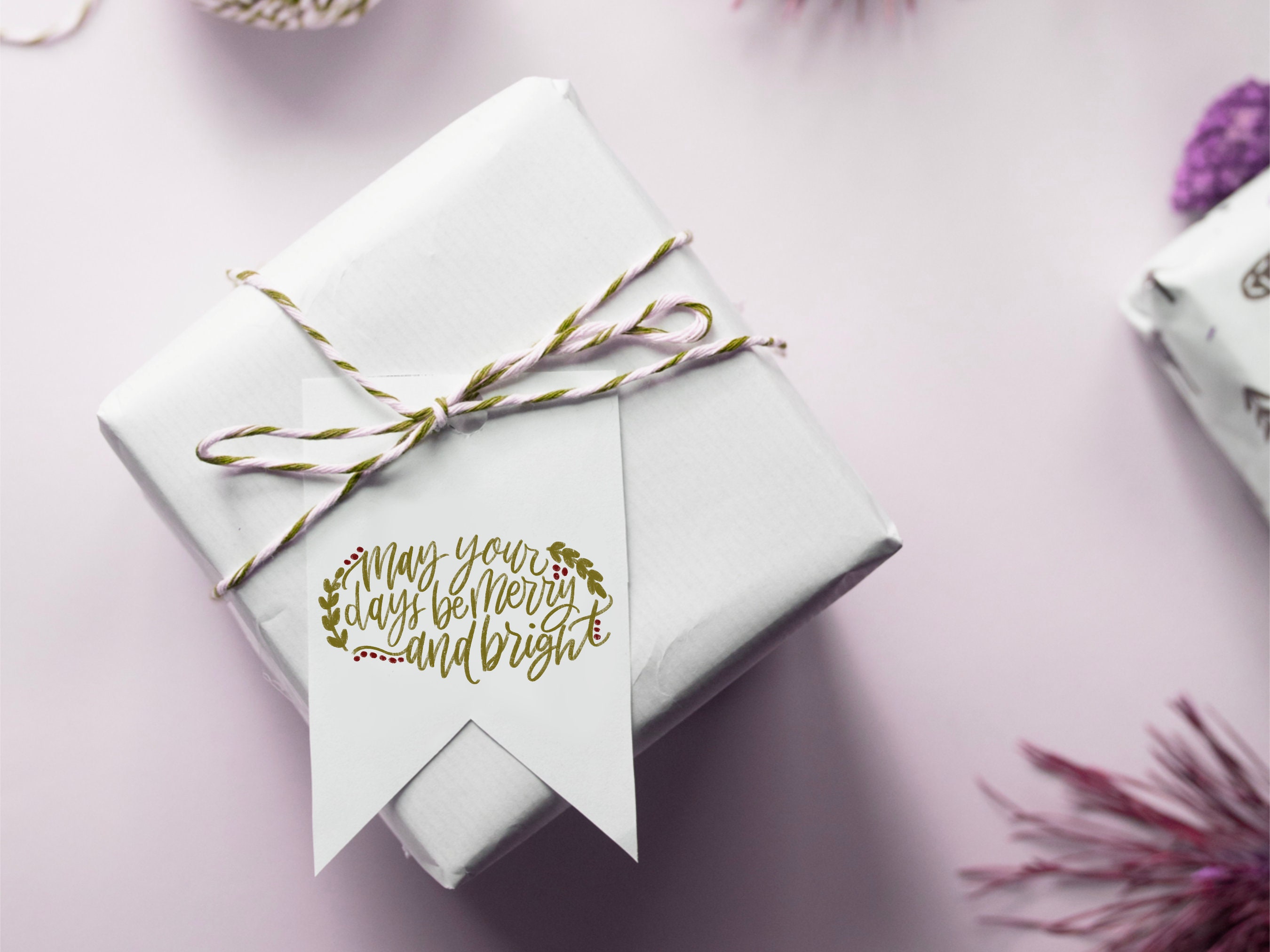 Printable Christmas Gift Tag, Digital Gift Tag Label, White Christmas ...